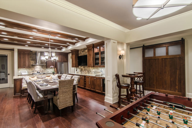 finished-basement-kitchen-large-dining-table | ACM Design Architecture ...